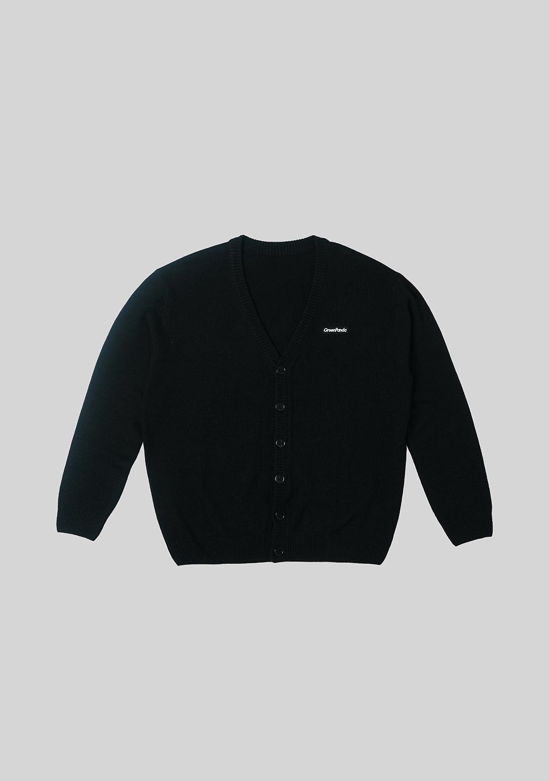 Greenpanda | Basic Logo Knit Cardigan - Black